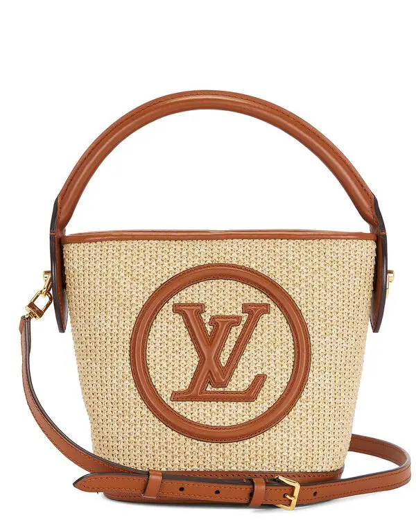 FWRD RENEW Louis Vuitton Raffia Petite Bucket Nm Bag