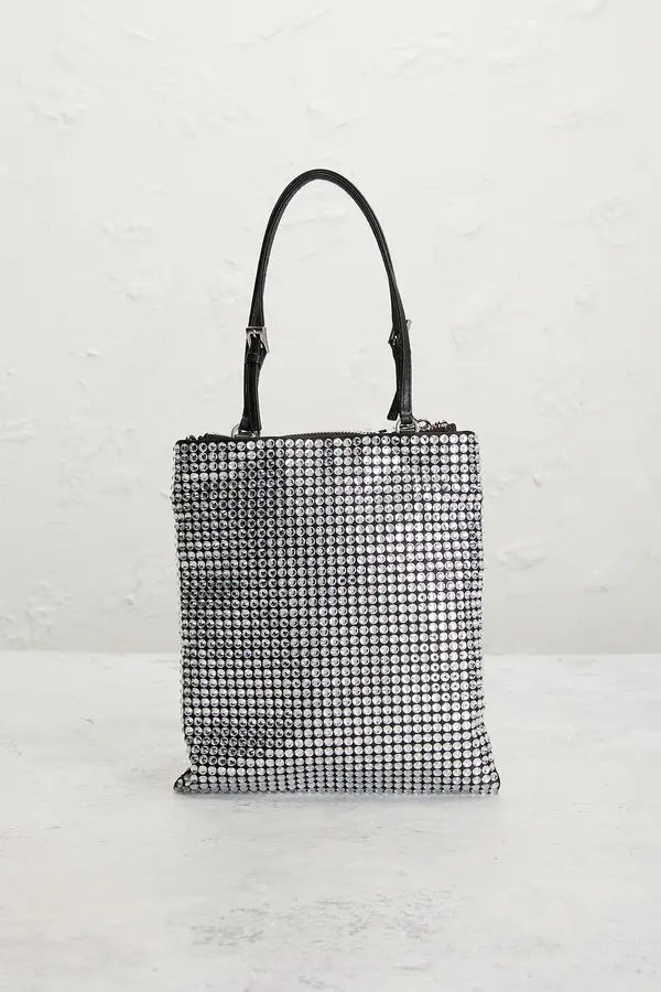 Prada Crystal Embellished Satin Tote Bag