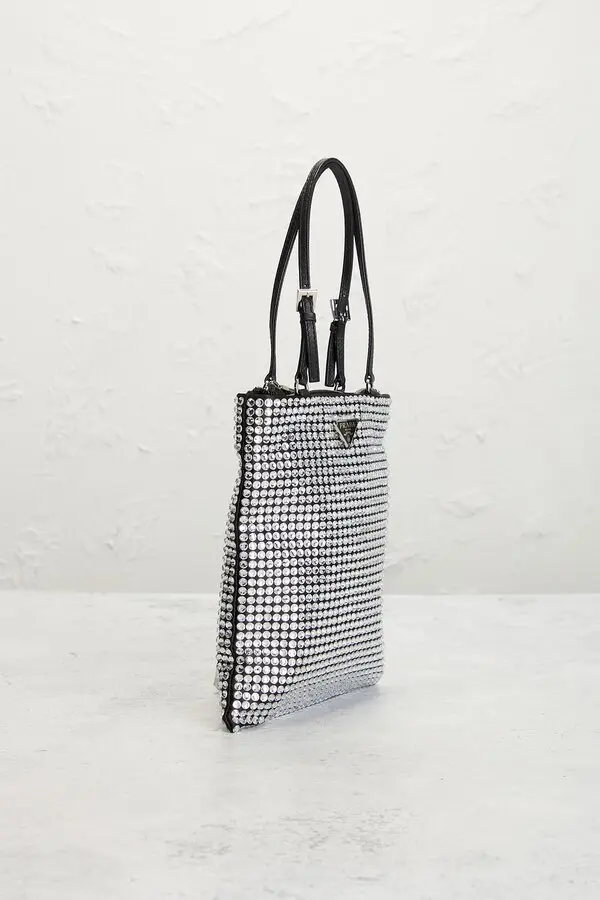 Prada Crystal Embellished Satin Tote Bag