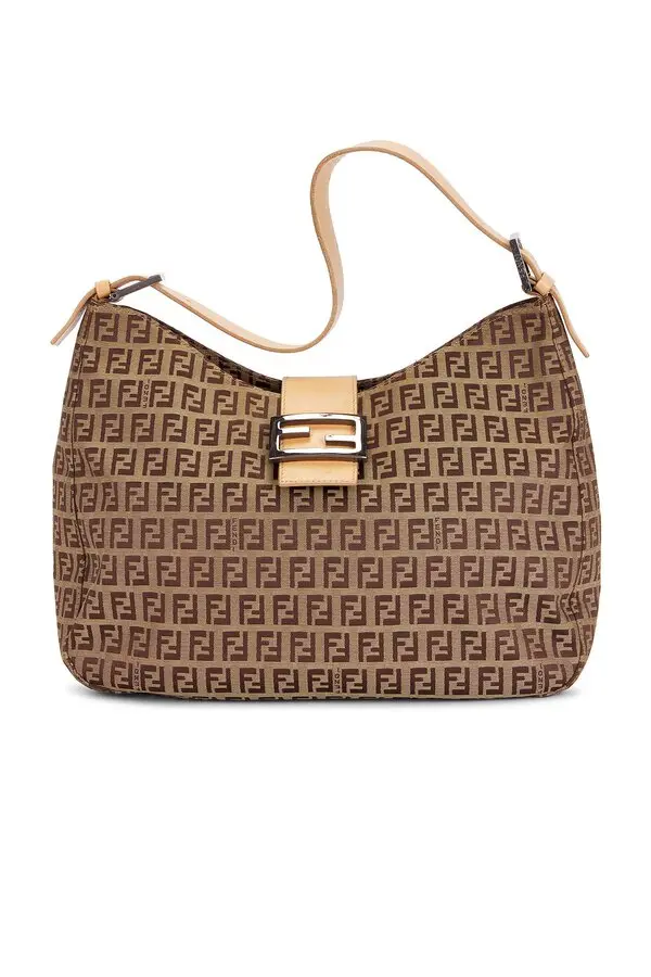 Fendi Zucchino Hobo Bag - Beige