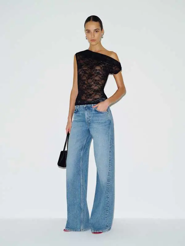 REFORMATION Belle Lace Knit Top