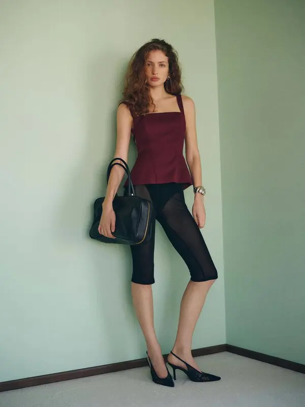 REFORMATION Jill Cropped Mesh Pant