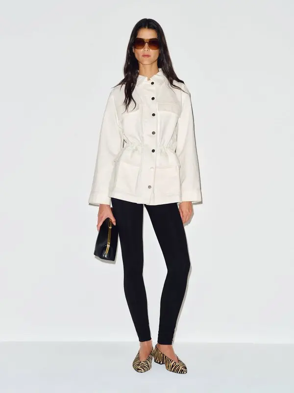 REFORMATION Alex Cinched Denim Jacket - Ivory