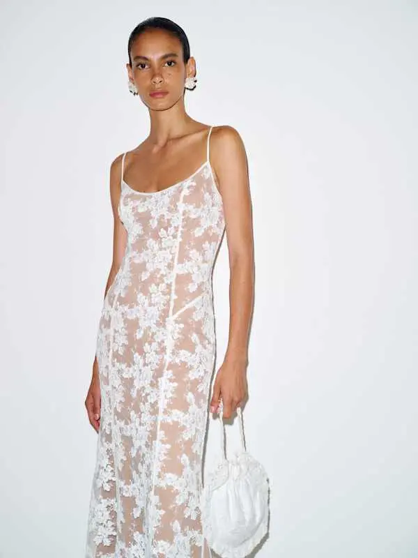 REFORMATION Marian Dress Bloom Lace