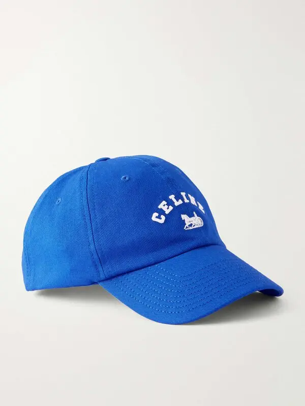 Celine Richelieu Logo-embroidered Cotton-twill Cap