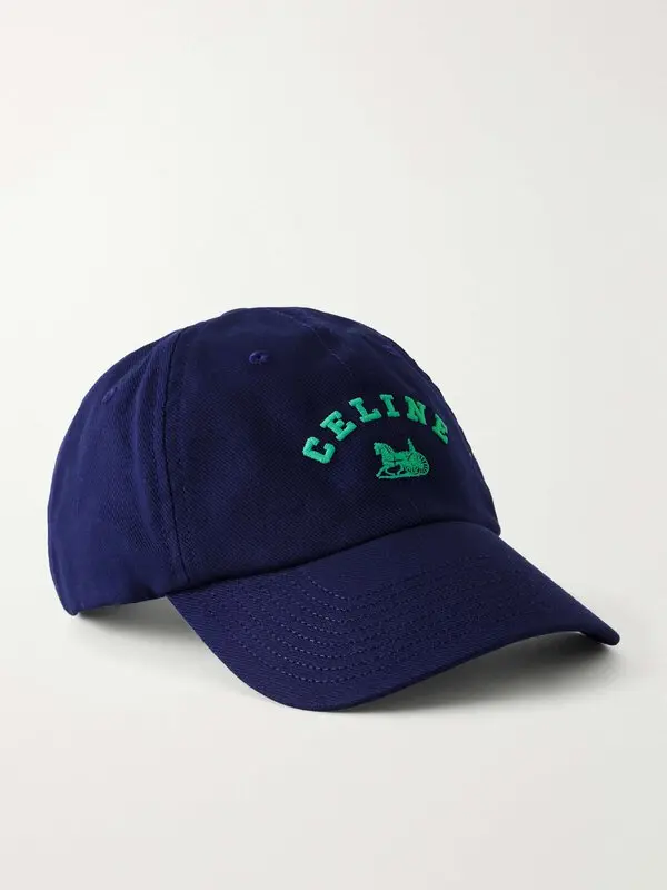 Celine Richelieu Logo-embroidered Cotton-twill Cap