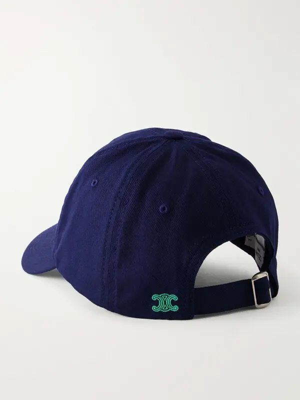 Celine Richelieu Logo-embroidered Cotton-twill Cap