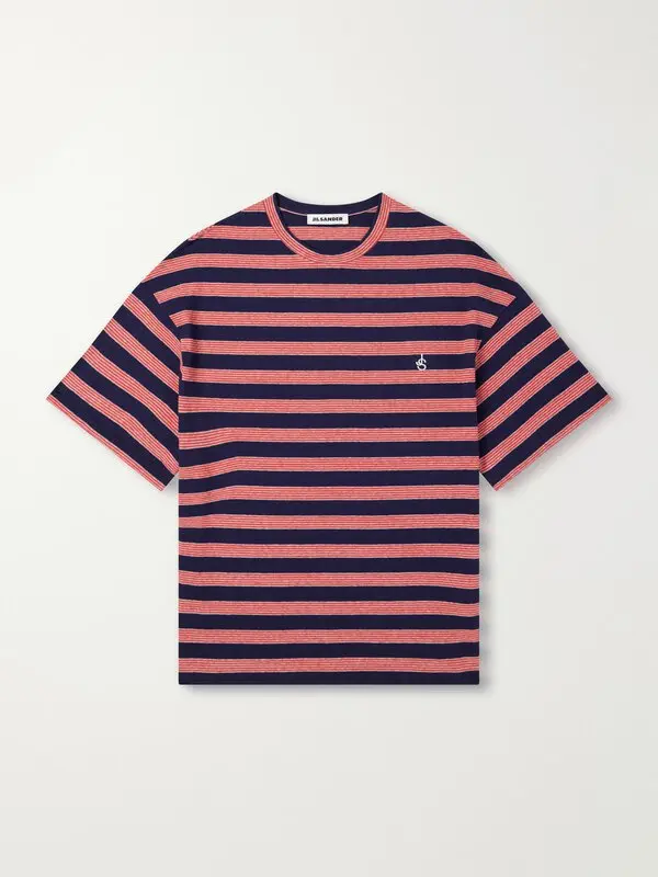 JIL SANDER Striped Cotton-jersey T-shirt