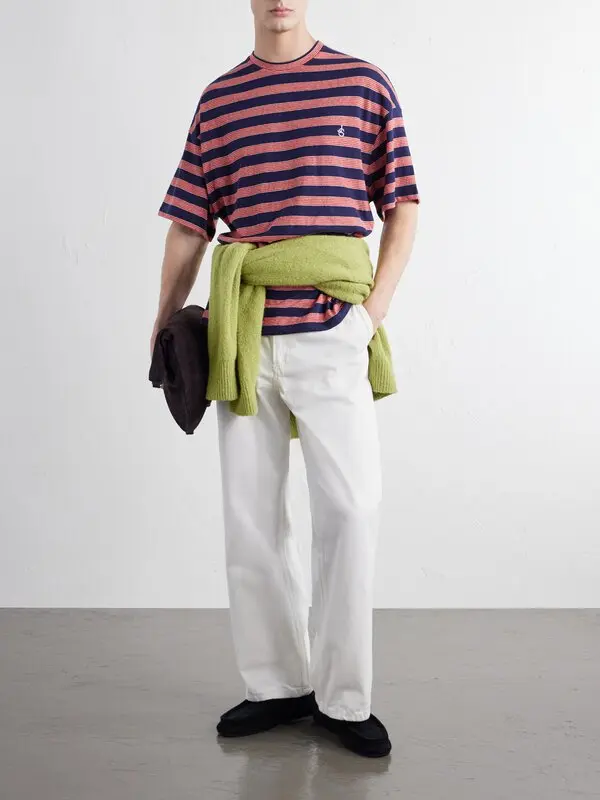 JIL SANDER Striped Cotton-jersey T-shirt