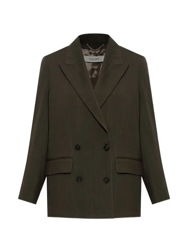 GOLDEN GOOSE Double-breasted Jacket With Notch Lapel And Button Details - Brown