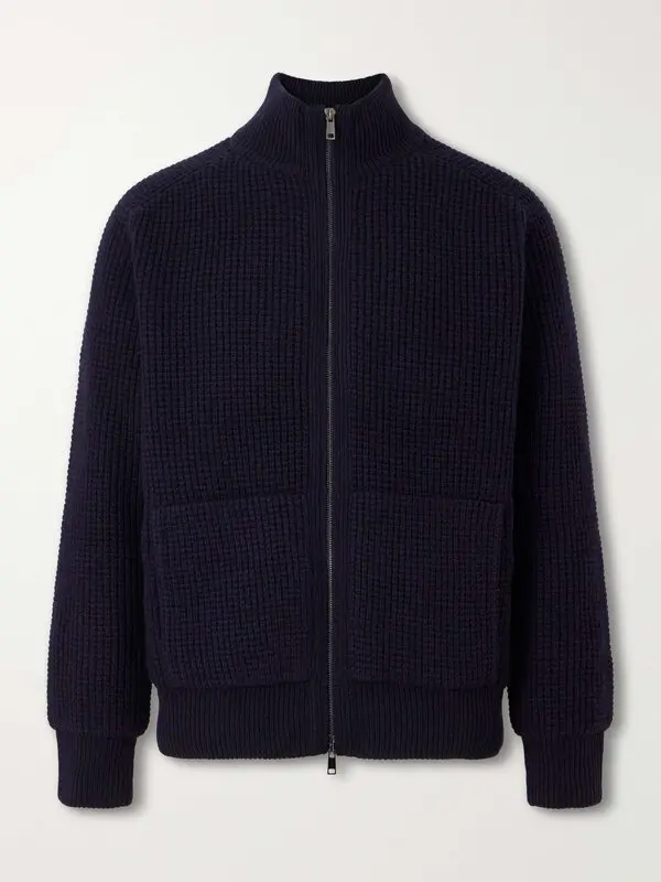 Altea Virgin Wool Padded Bomber Jacket - Navy
