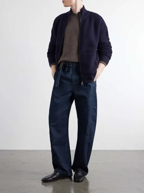 Altea Virgin Wool Padded Bomber Jacket - Navy