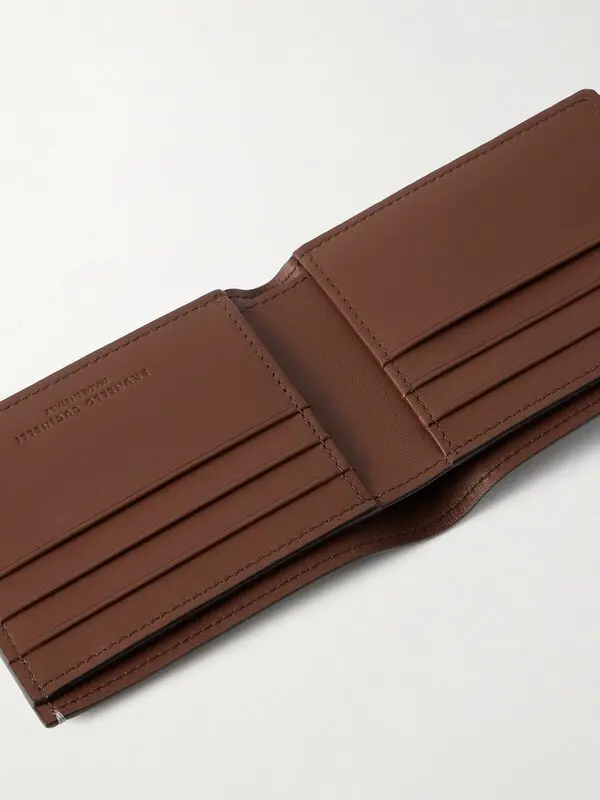 Brunello Cucinelli Logo-debossed Leather Billfold Wallet - Brown