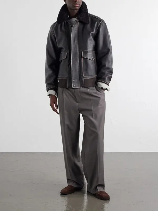Rag & Bone Manston Leather Bomber Jacket