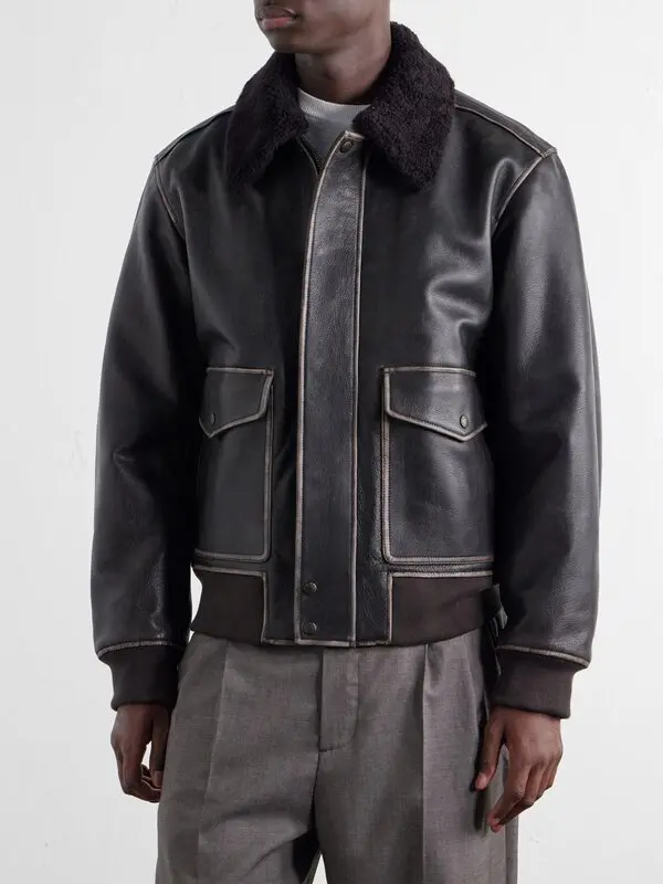 Rag & Bone Manston Leather Bomber Jacket