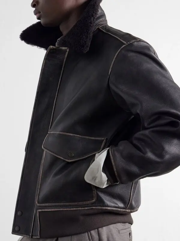 Rag & Bone Manston Leather Bomber Jacket