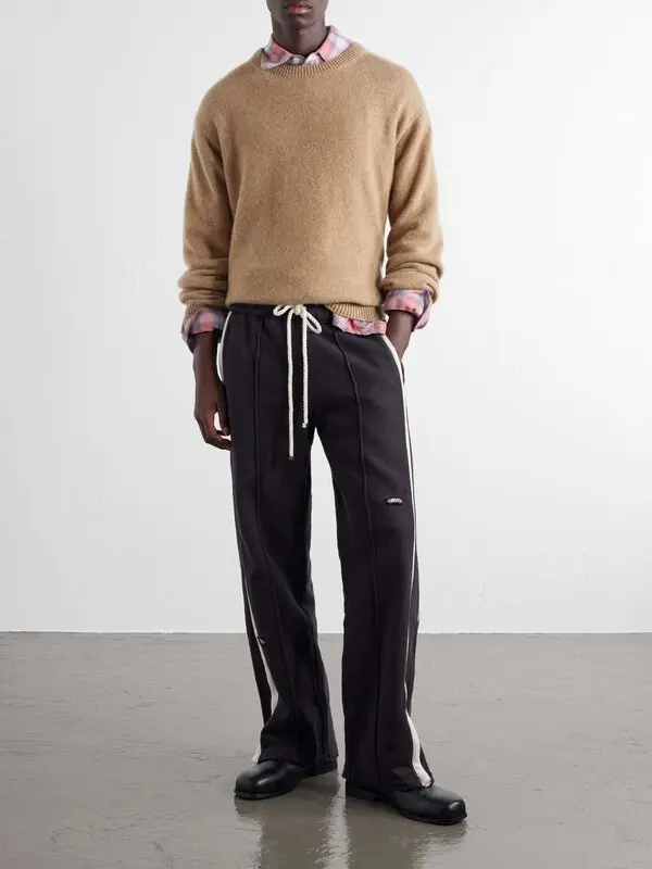 NAHMIAS Repaired Wide-leg Cotton-jersey Drawstring Sweatpants