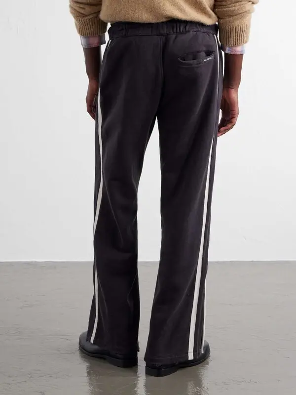 NAHMIAS Repaired Wide-leg Cotton-jersey Drawstring Sweatpants