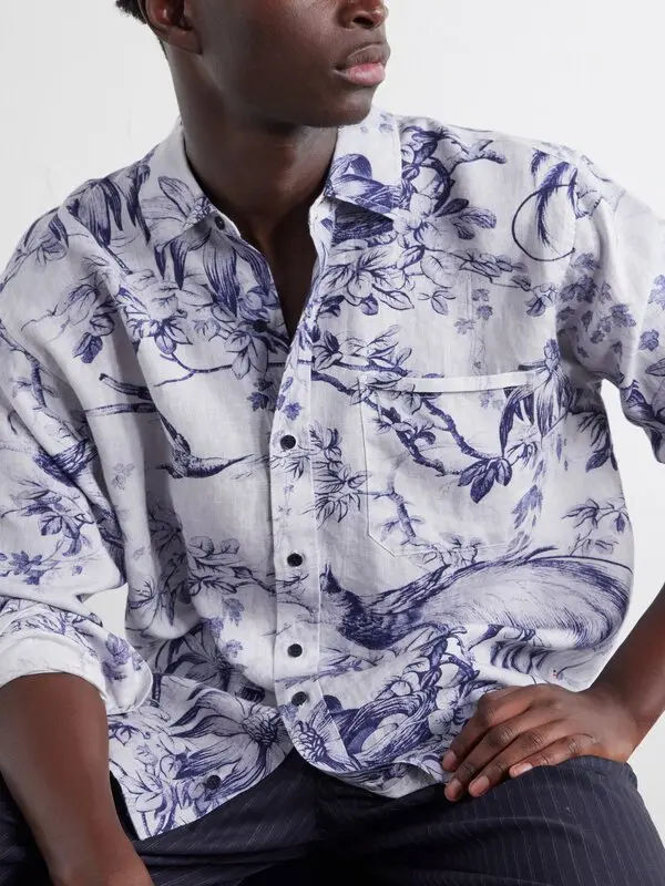 Orlebar Brown Grasmoor Printed Linen Shirt