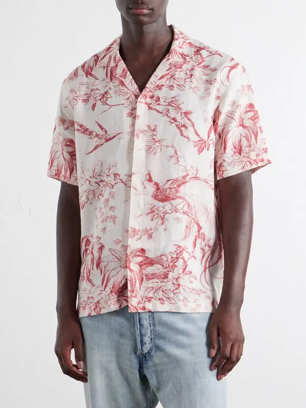 Orlebar Brown Maitan Camp-collar Printed Linen Shirt