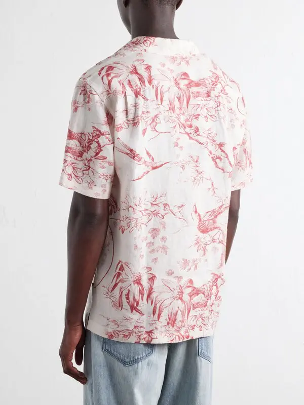 Orlebar Brown Maitan Camp-collar Printed Linen Shirt