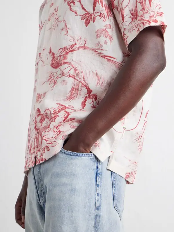 Orlebar Brown Maitan Camp-collar Printed Linen Shirt