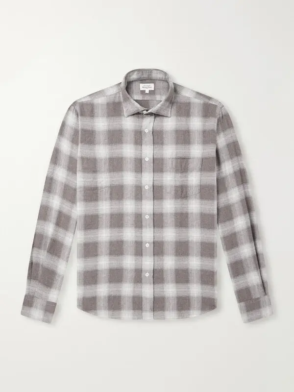 Hartford Paul Checked Cotton And Lyocell-blend Flannel Shirt