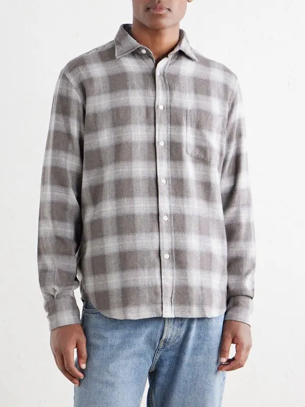 Hartford Paul Checked Cotton And Lyocell-blend Flannel Shirt