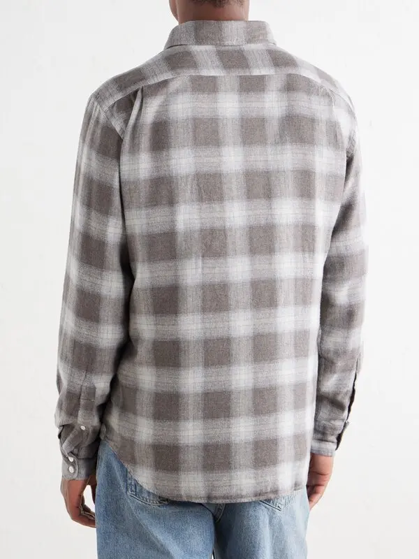 Hartford Paul Checked Cotton And Lyocell-blend Flannel Shirt