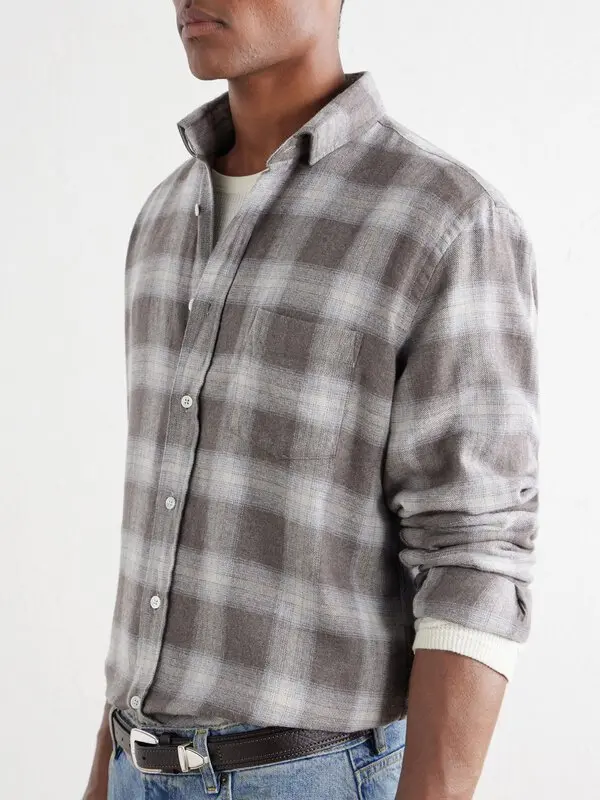 Hartford Paul Checked Cotton And Lyocell-blend Flannel Shirt