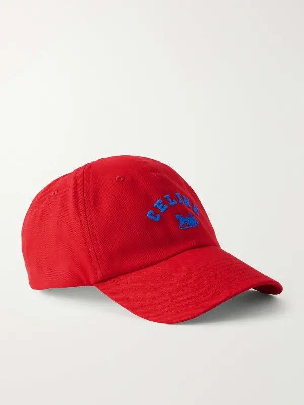 Celine Richelieu Logo-embroidered Cotton-twill Cap