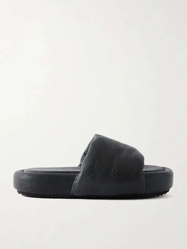 Rick Owens Full-grained Leather Chancla Slides