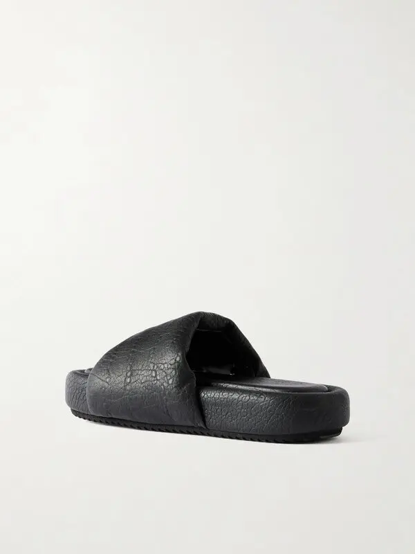 Rick Owens Full-grained Leather Chancla Slides