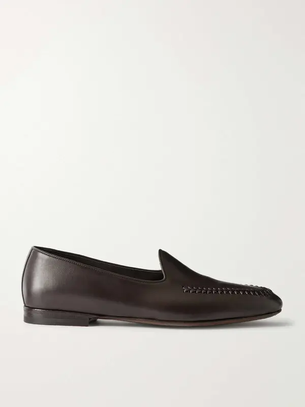 Manolo Blahnik Brera Leather Loafers