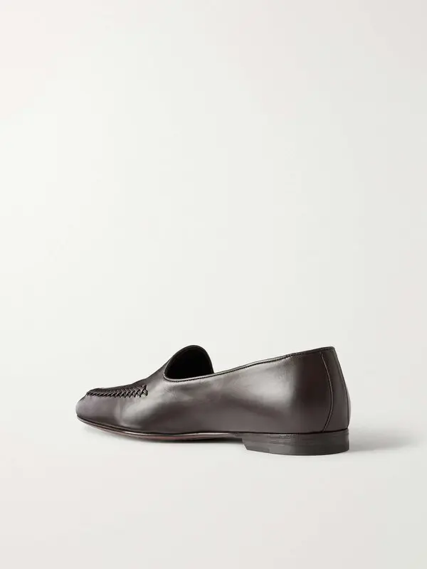 Manolo Blahnik Brera Leather Loafers