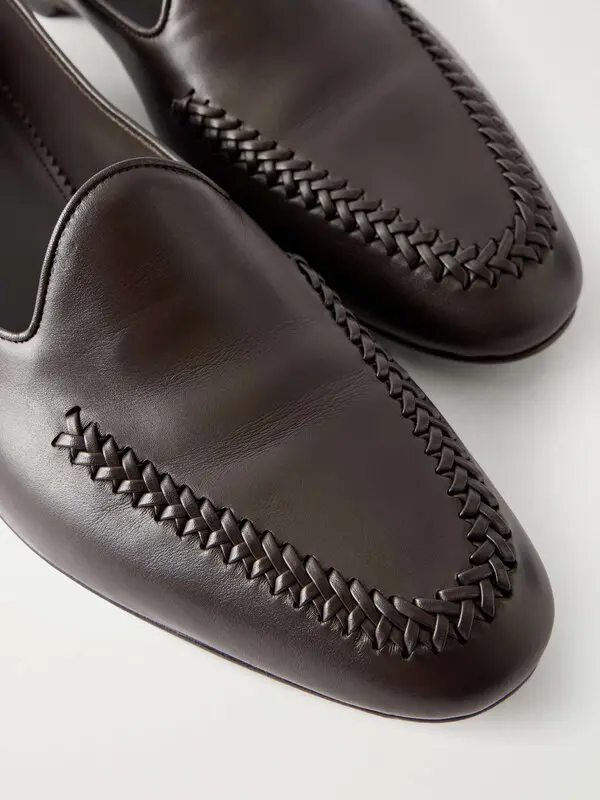 Manolo Blahnik Brera Leather Loafers