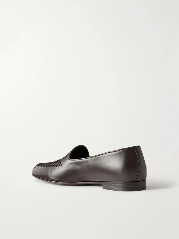 Manolo Blahnik Brera Leather Loafers