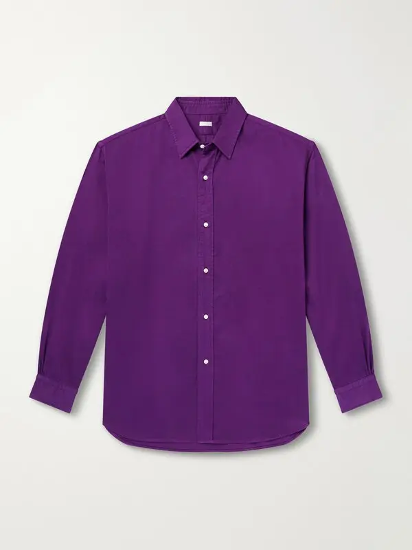 A.PRESSE Cotton-twill Shirt - Purple