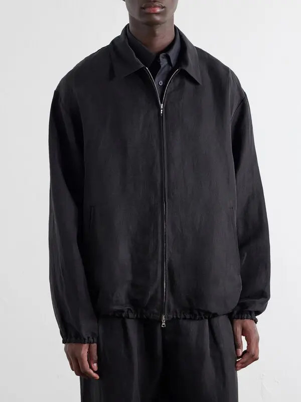 SSSTEIN Linen And Silk-blend Satin Blouson Jacket