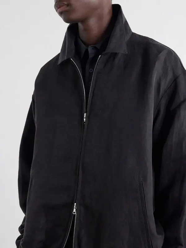 SSSTEIN Linen And Silk-blend Satin Blouson Jacket