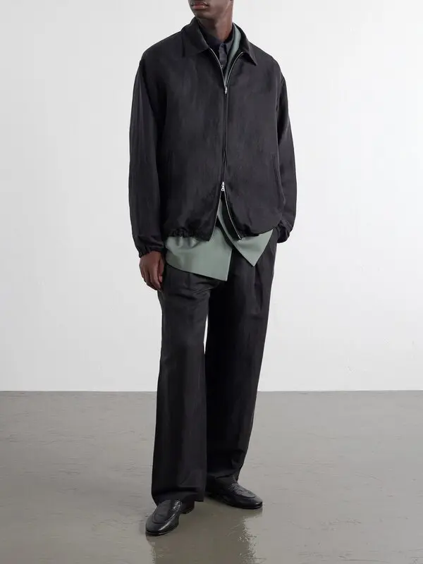 SSSTEIN Linen And Silk-blend Satin Blouson Jacket