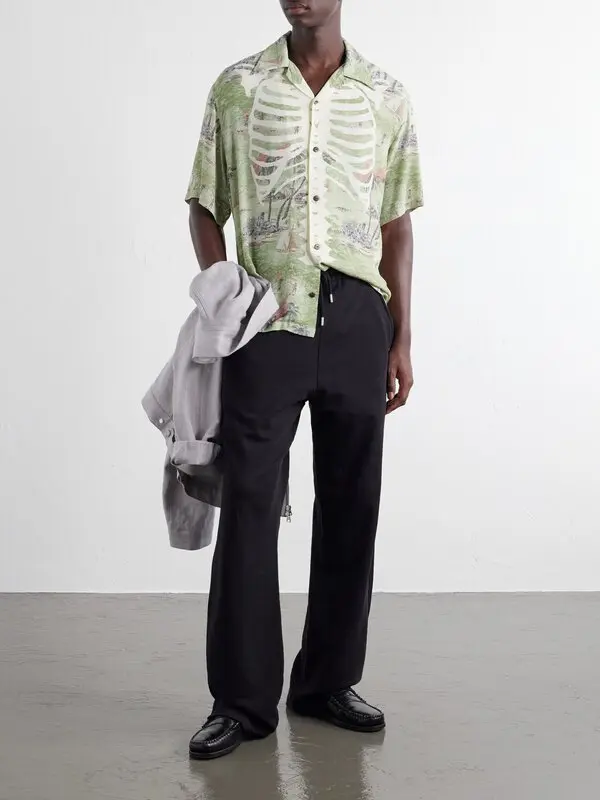 Kapital Aloha Convertible-collar Printed Woven Shirt - Green