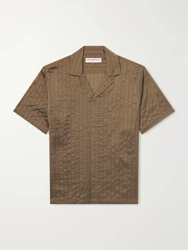 Orlebar Brown Maitan Villa Camp-collar Striped Woven Shirt