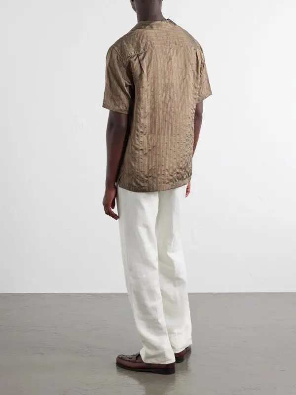 Orlebar Brown Maitan Villa Camp-collar Striped Woven Shirt