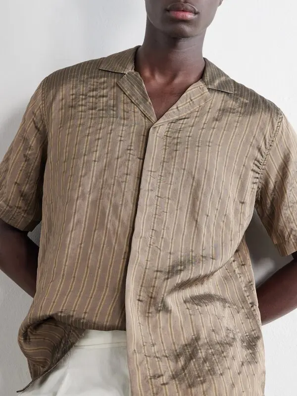 Orlebar Brown Maitan Villa Camp-collar Striped Woven Shirt
