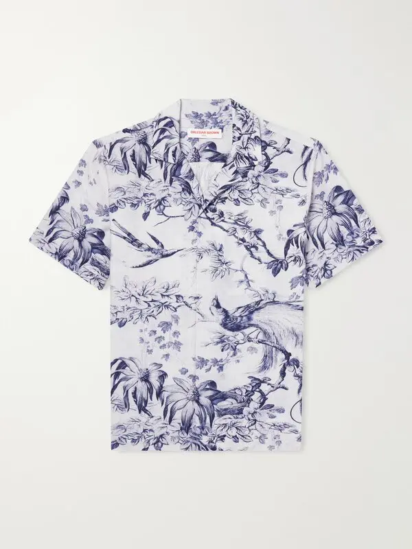 Orlebar Brown Maitan Camp-collar Printed Linen Shirt