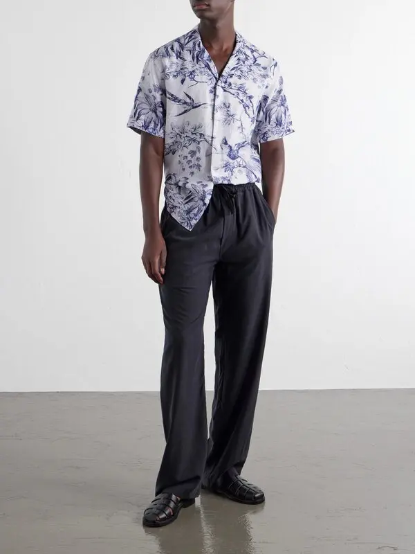 Orlebar Brown Maitan Camp-collar Printed Linen Shirt