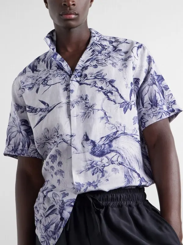 Orlebar Brown Maitan Camp-collar Printed Linen Shirt
