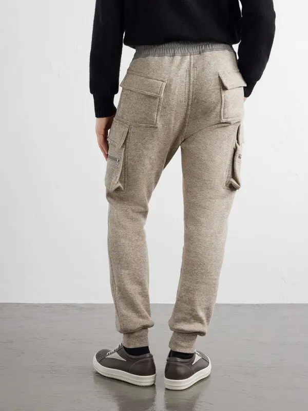 Rick Owens Mastodon Tapered Wool And Cotton-blend Jersey Sweatpants