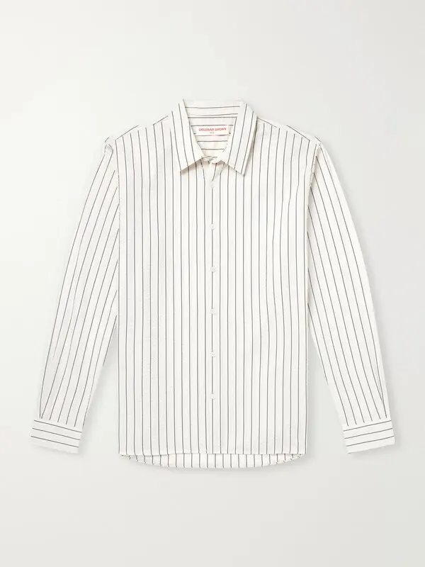 Orlebar Brown Justin Striped Cotton-seersucker Shirt